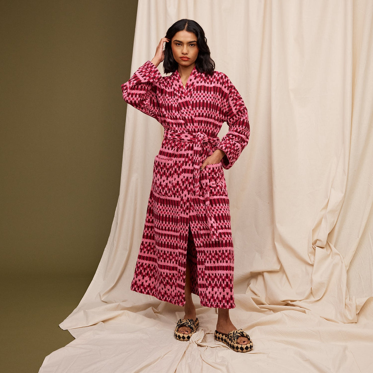 Arlette Towelling Robe Cosmo Pink – Hope & Me